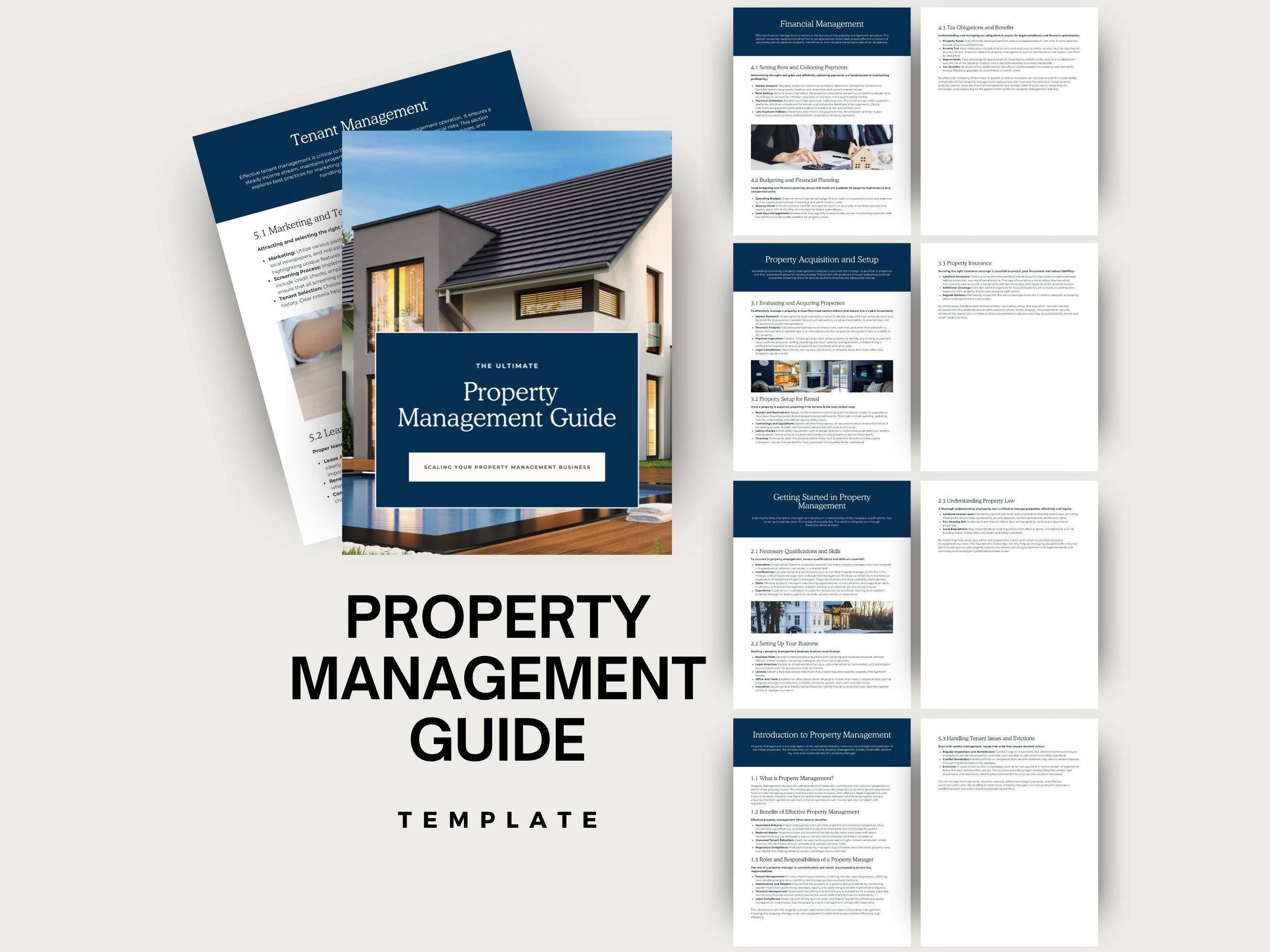 Property Management Guide Template Editable Landlord Operations Manual ...