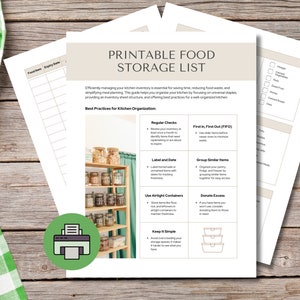 Food Storage List | Simple Pantry Inventory Guidelines and Checklist ...