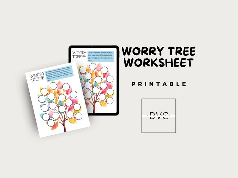 Worry Tree Worksheet Printable | Anxiety Management Tool | CBT ...