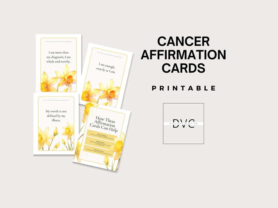 Cancer Affirmation Cards PDF | Printable Positive Healing Affirmations ...