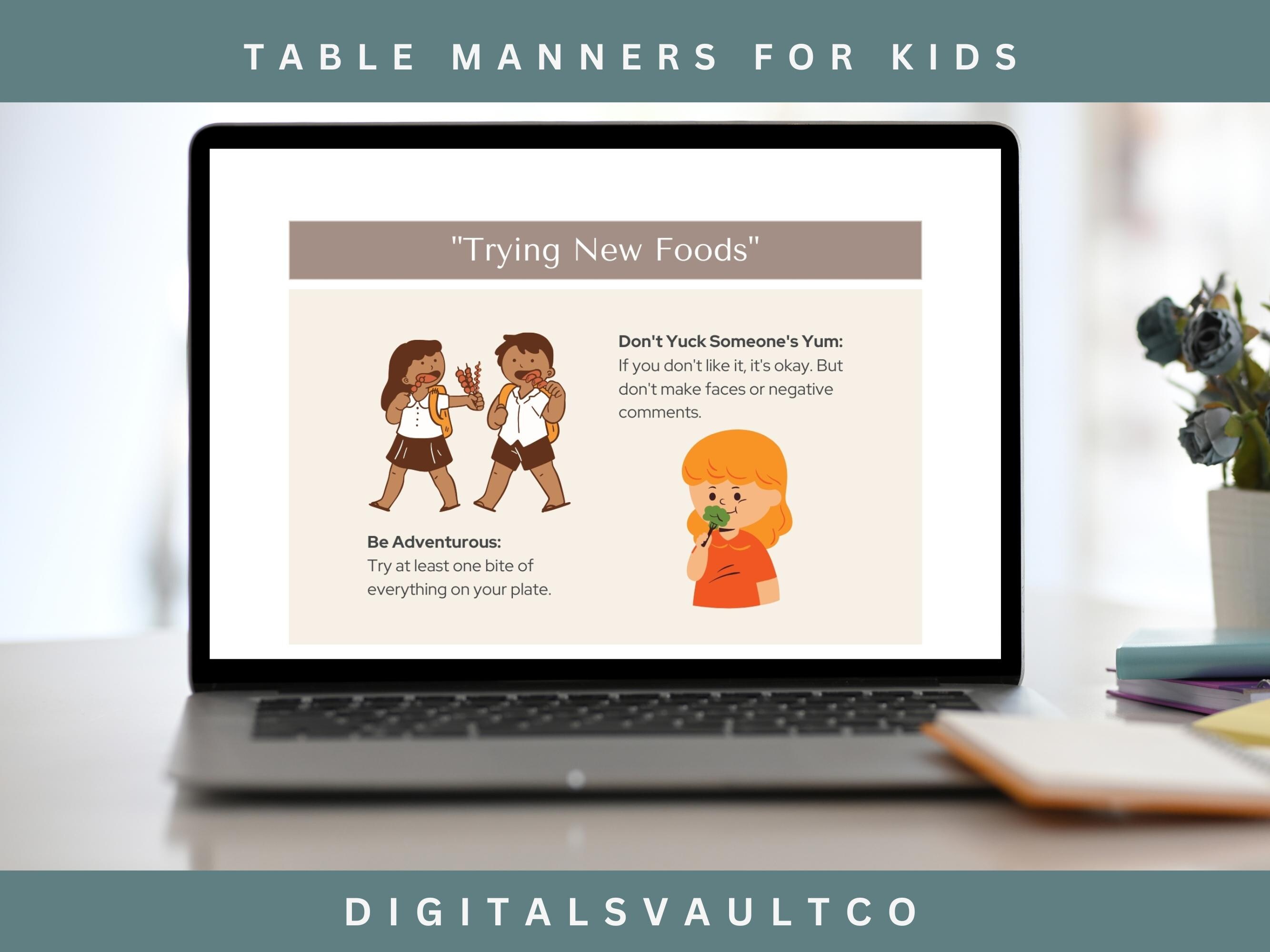 Table Manners for Kids Printable | Fun & Engaging Guide to Teach ...