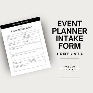 Event Planner Intake Form Template Professional Client Consultation and ...