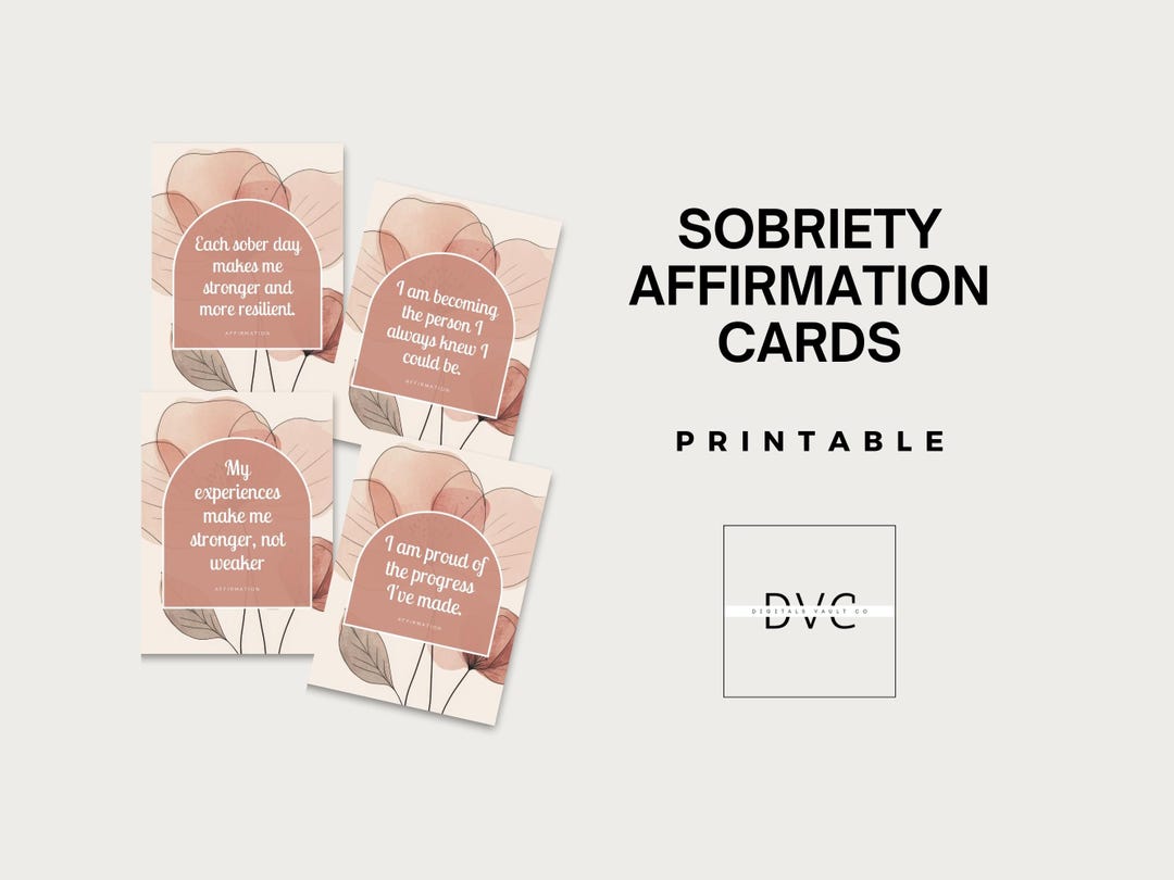 Sobriety Affirmation Cards PDF | Printable Recovery Positive ...