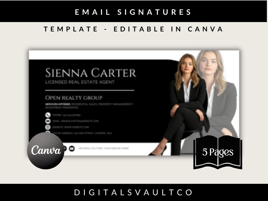 Email Signature Templates Customizable and Editable Professional ...