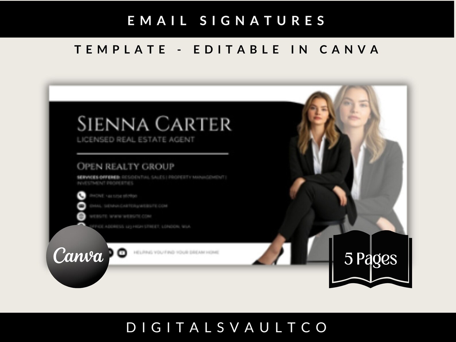 Email Signature Templates Customizable and Editable Professional ...