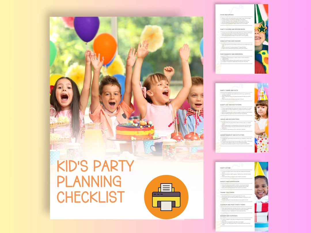 Kids Party Planning Checklist | Childs Birthday Planner Guide ...