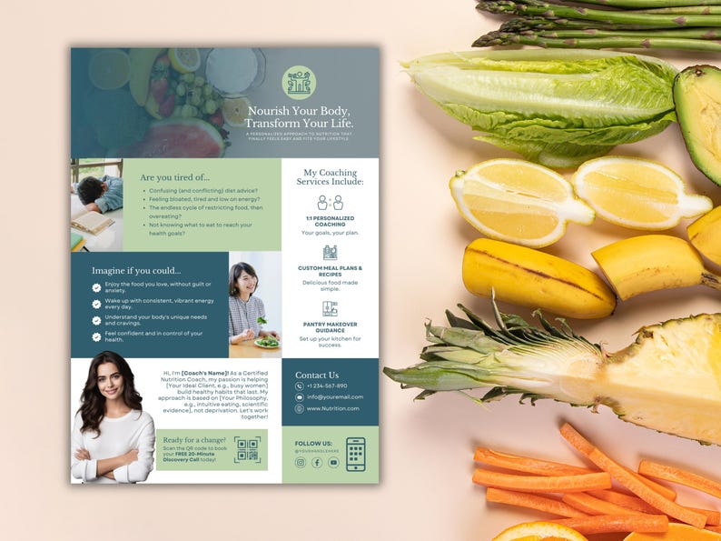 Nutrition Coach Flyer Template: Wellness Health Business Marketing ...