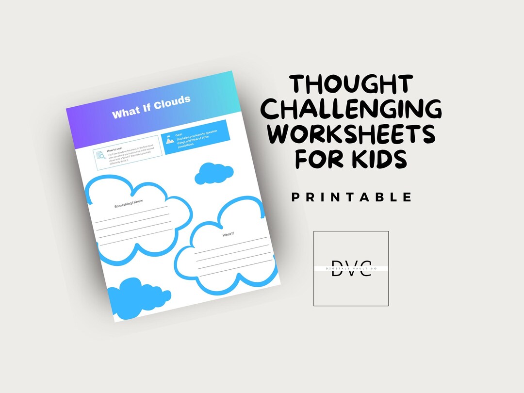 Thought Challenging Worksheets for Kids PDF Printable Cognitive Skills ...