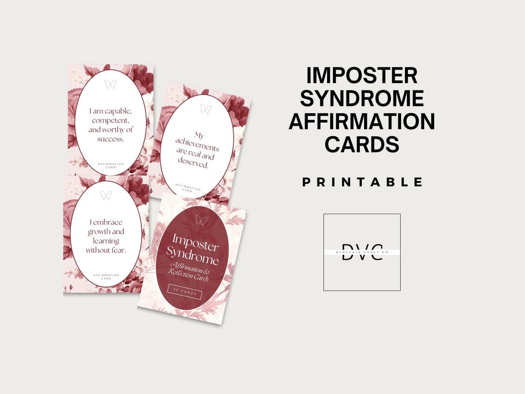 Imposter Syndrome Affirmation Cards Printable | 30 Self Confidence ...