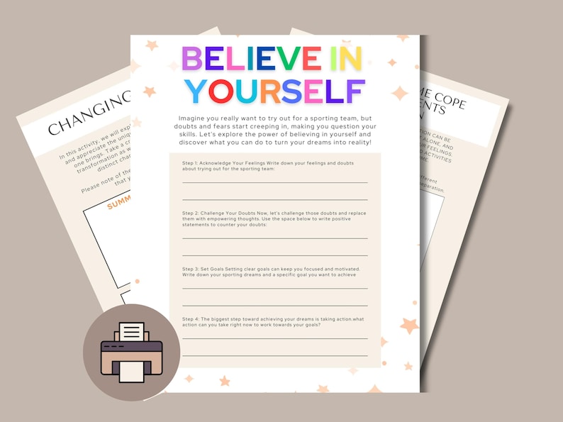 Kids Mental Health Activity Worksheets Minimalist Printable PDF ...