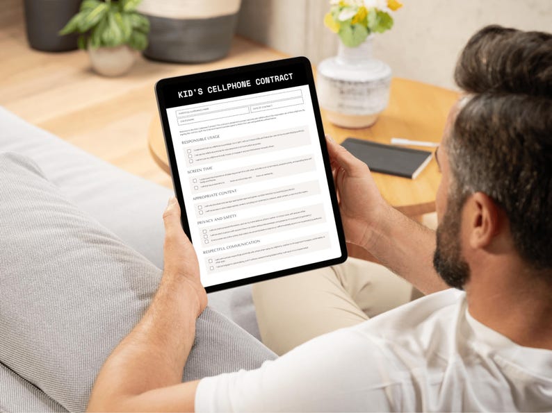 Kids Cellphone Contract PDF Printable for Parents and Children Digital ...
