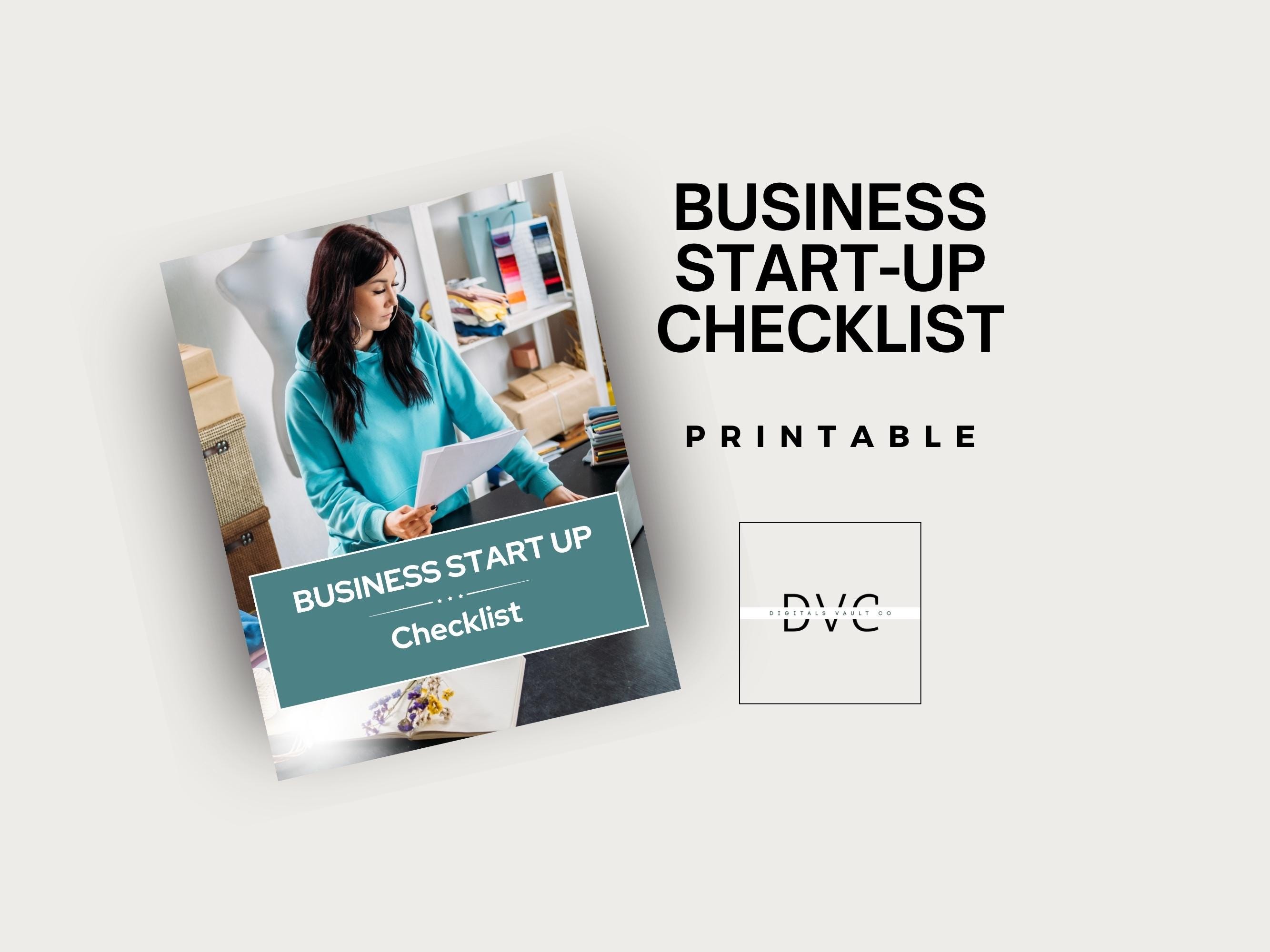 Business Start-up Checklist Printable for New Entrepreneurs, Small ...