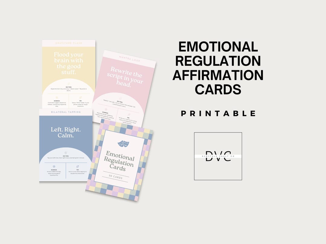 Emotional Regulation Affirmation Cards PDF | Printable Calm Down ...