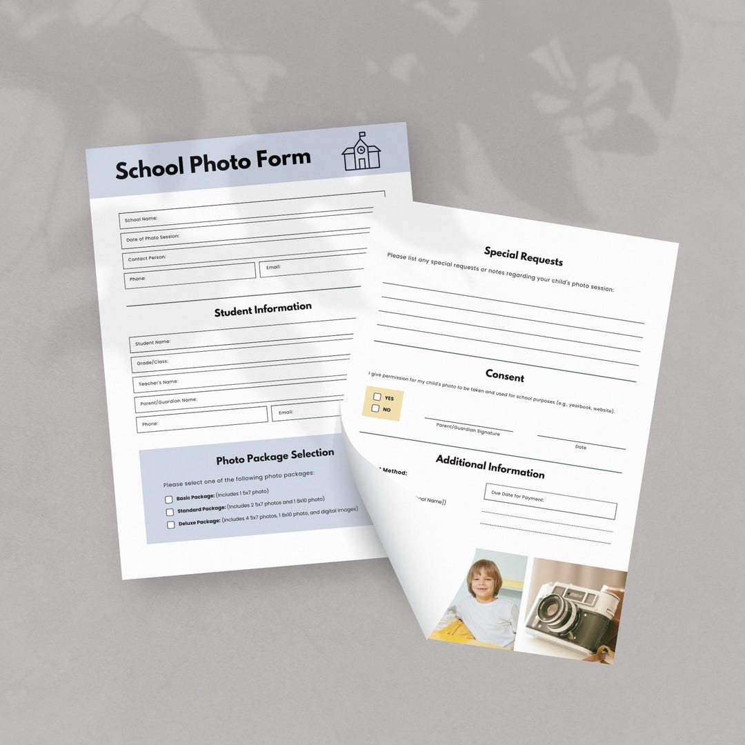 School Photo Form Template Student Picture Day Parent Consent ...