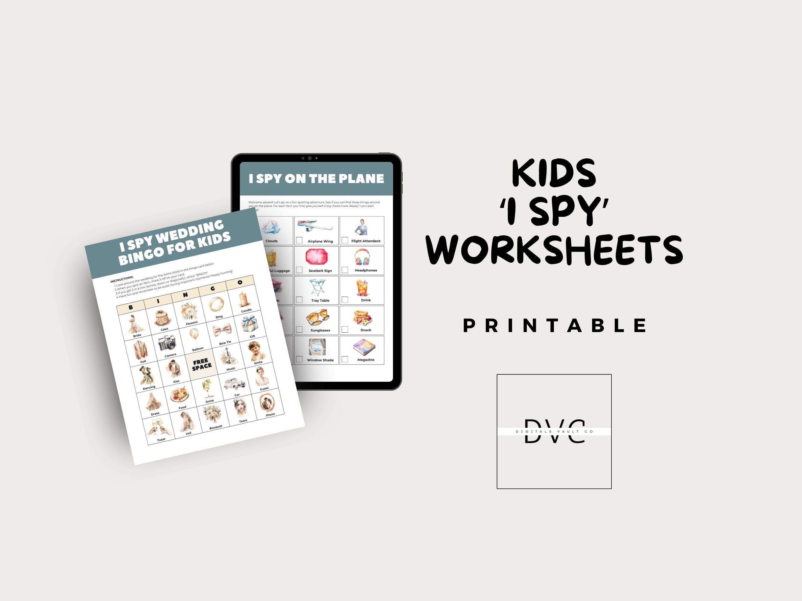 I Spy Worksheets for Kids PDF Printable Fun Observation Games ...
