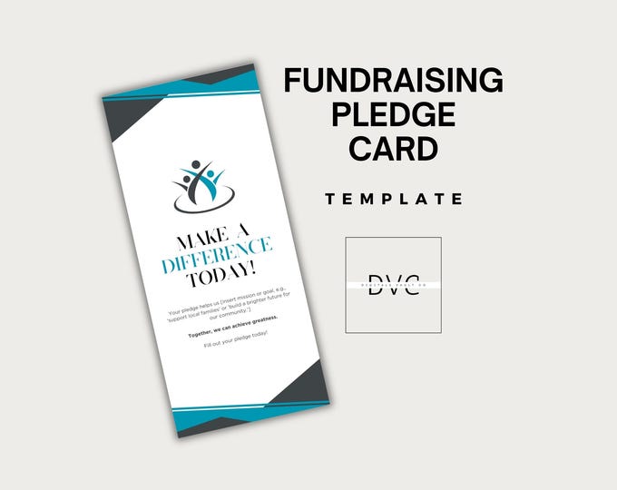 Editable Donation Card Printable Pledge Form, Donation Form, Donation ...