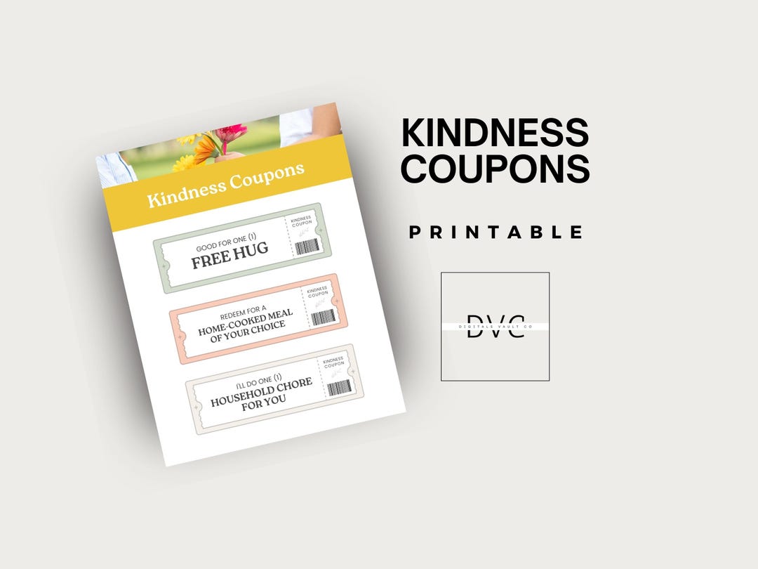Kindness Coupons PDF Printable Acts of Kindness Cards Positive Behavior ...