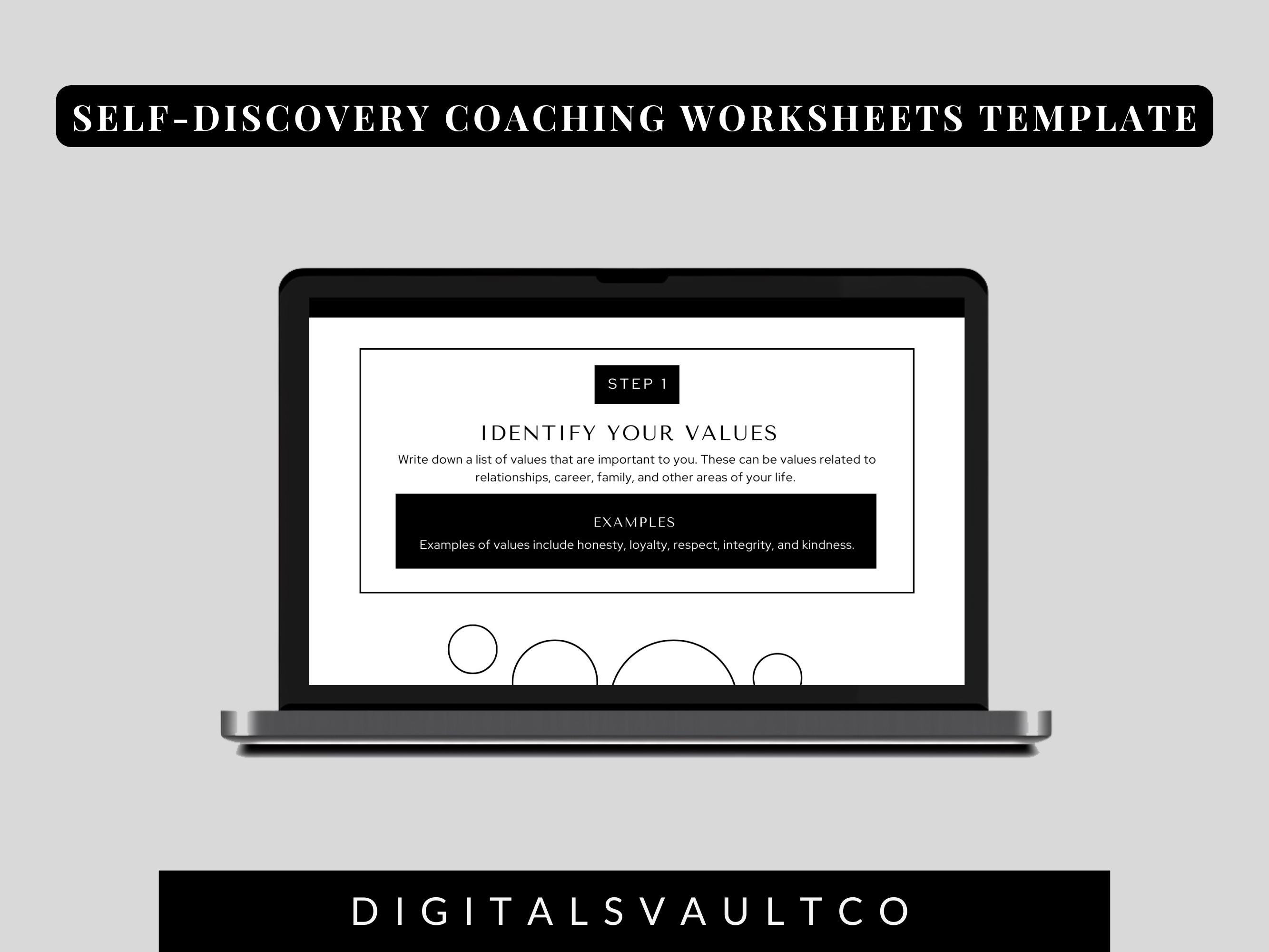 Self-discovery Coaching Worksheet Customizable Editable Template ...