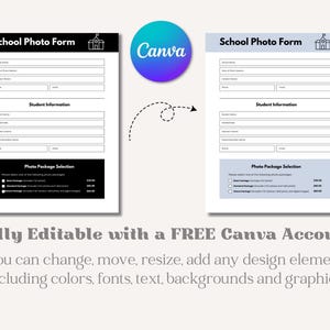 School Photo Form Template: Student Information, Picture Day (canva ...