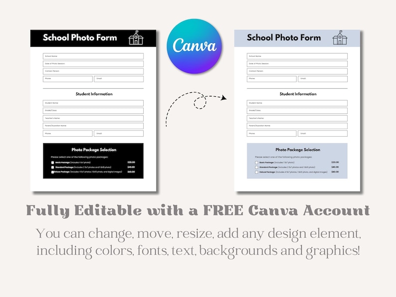 School Photo Form Template Student Picture Day Parent Consent ...