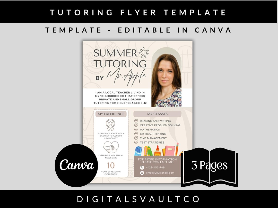 Customizable Tutoring Flyer Template Promote Your Tutoring Services ...