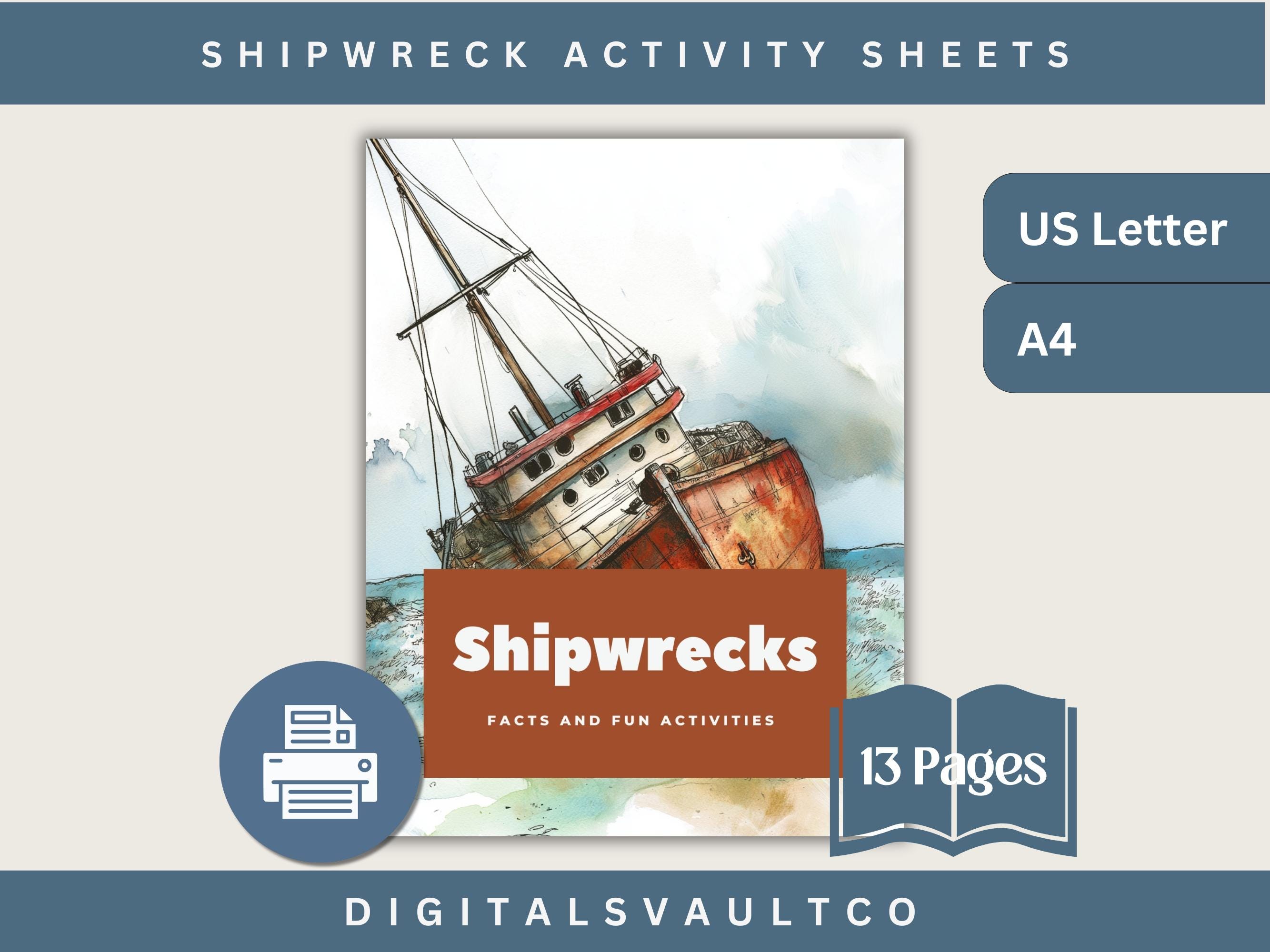 Shipwreck-themed Activity Sheets for Kids Printable | Ocean Adventure ...