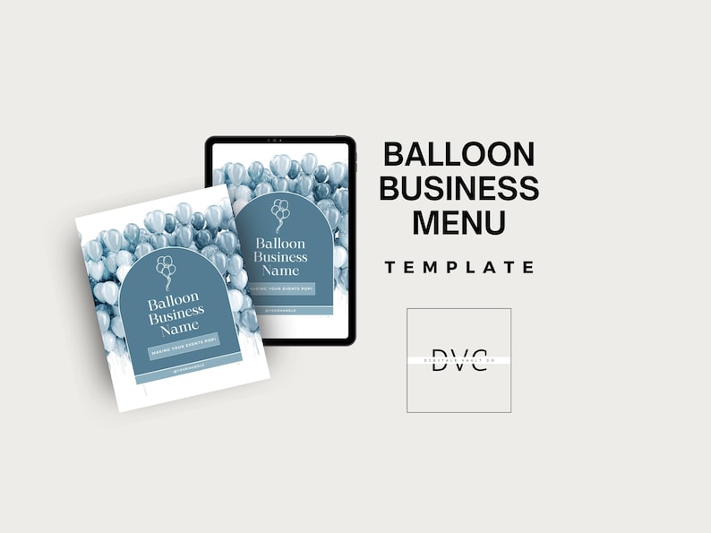 Balloon Business Menu Template Balloon Decor Price List Party Styling ...