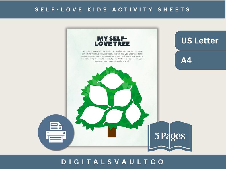 Self-love Activity Sheets for Kids Printable | Worksheets for Building ...
