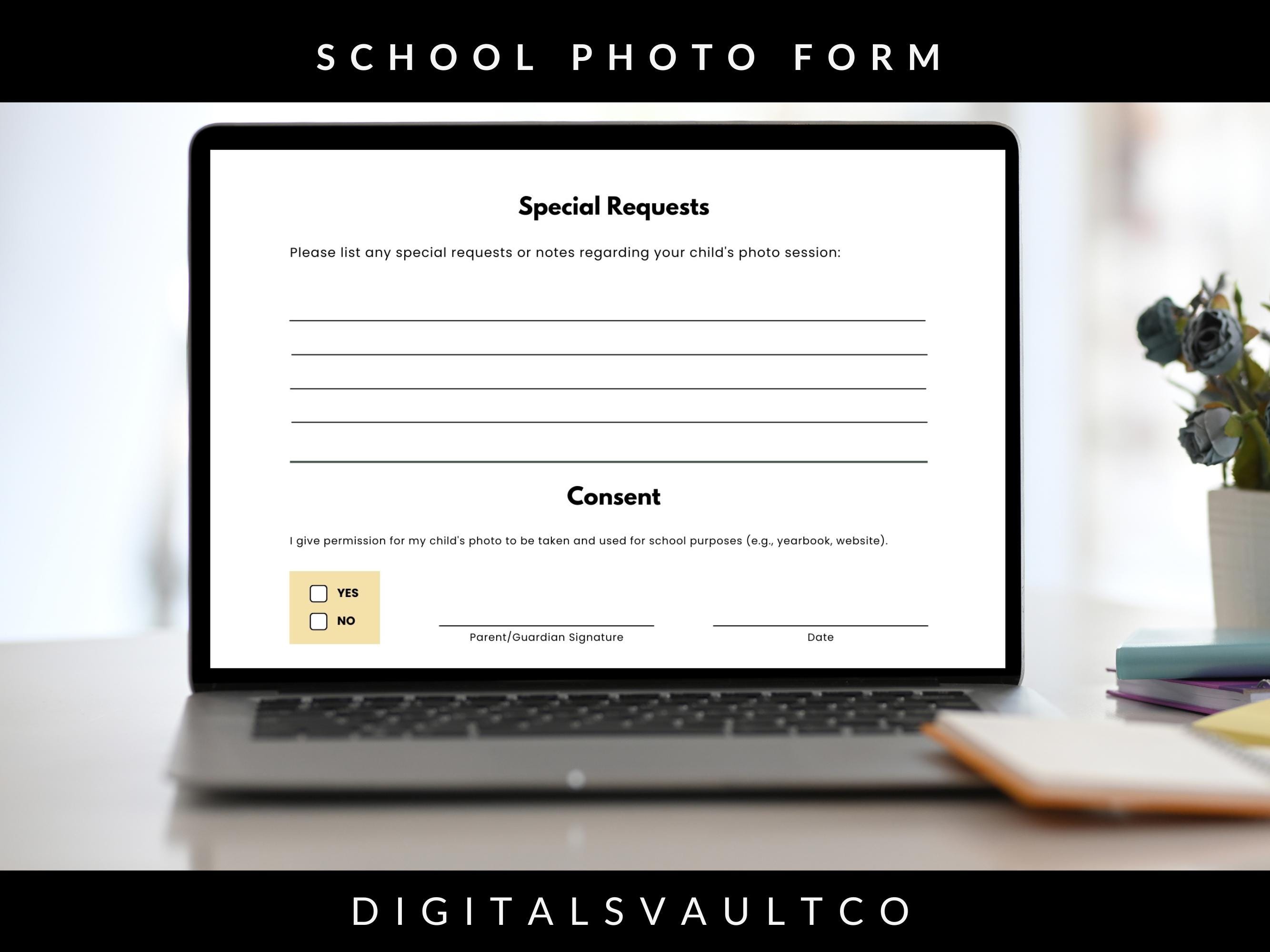 School Photo Form Template | Pre-school and Grade School Student ...