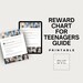 Teen Reward Chart Kit: Minimalist Printable Motivation System (PDF) - Etsy
