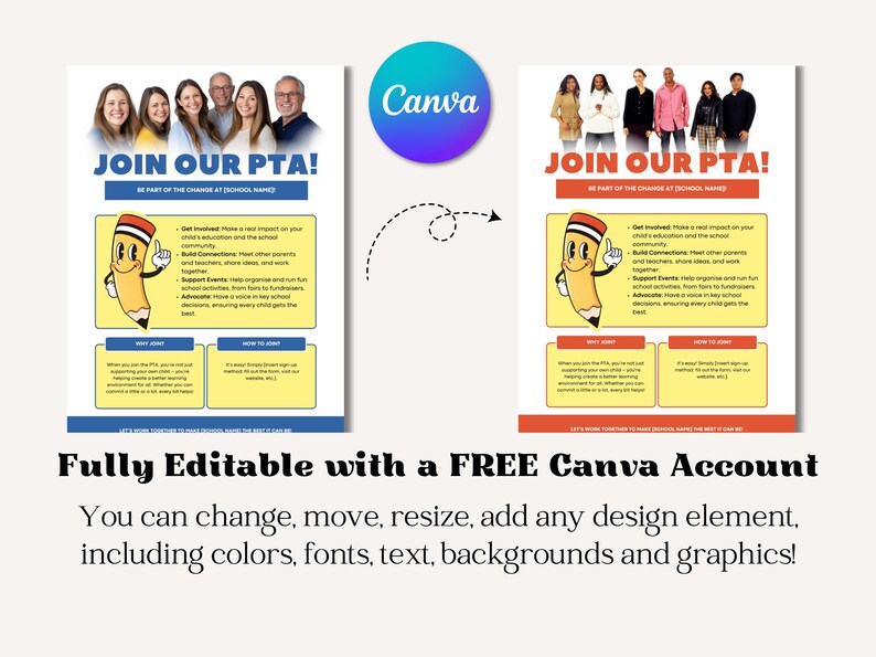 Join Our PTA Poster Template: School Recruitment Flyer (digital ...