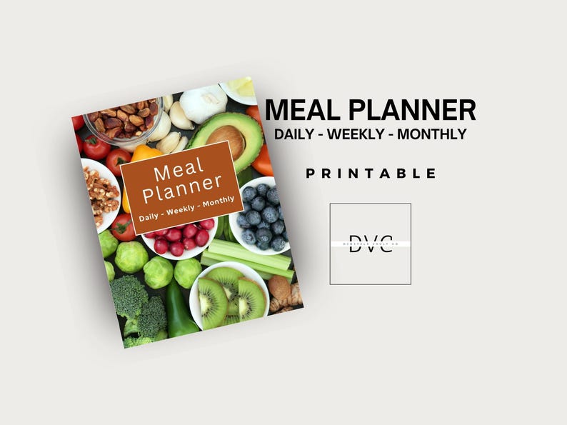 Meal Planner PDF Printable Daily Weekly Monthly Meal Planning Sheets ...