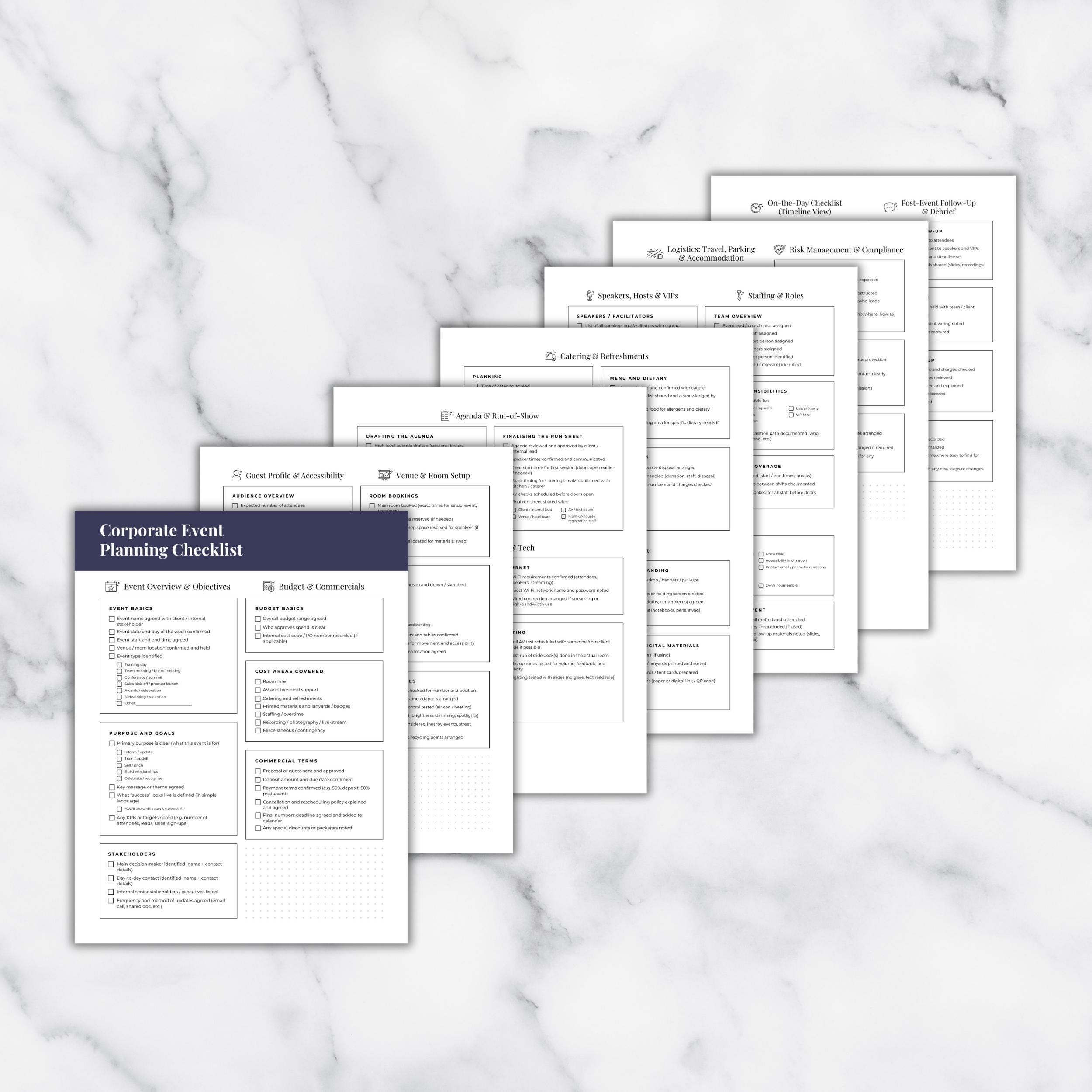 Corporate Event Planning Checklist PDF Printable Business Event Planner ...