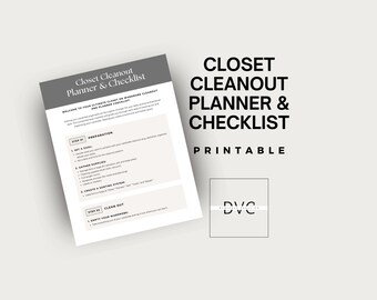 Closet Cleanout Planner Insert Checklist, Clothing Declutter and ...
