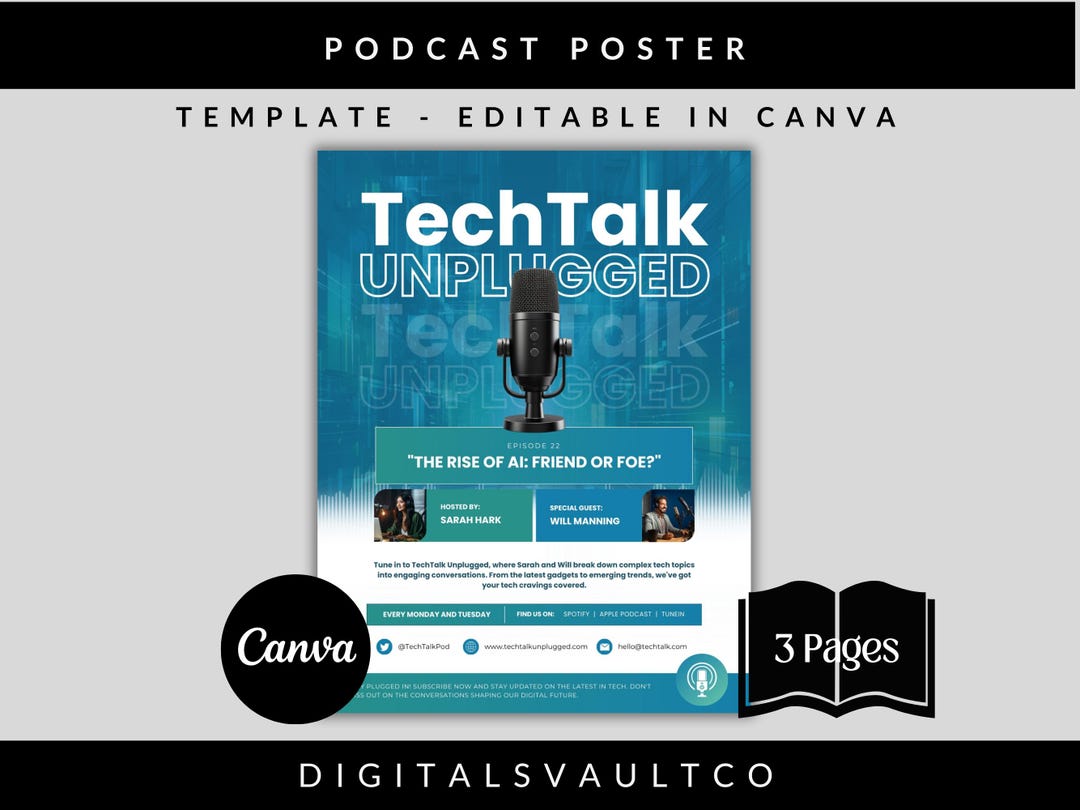 Podcast Poster Template | Customizable Designs for Promoting Podcast ...