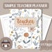 Teacher Planner Simple Printable Minimalist PDF Lesson Planning ...