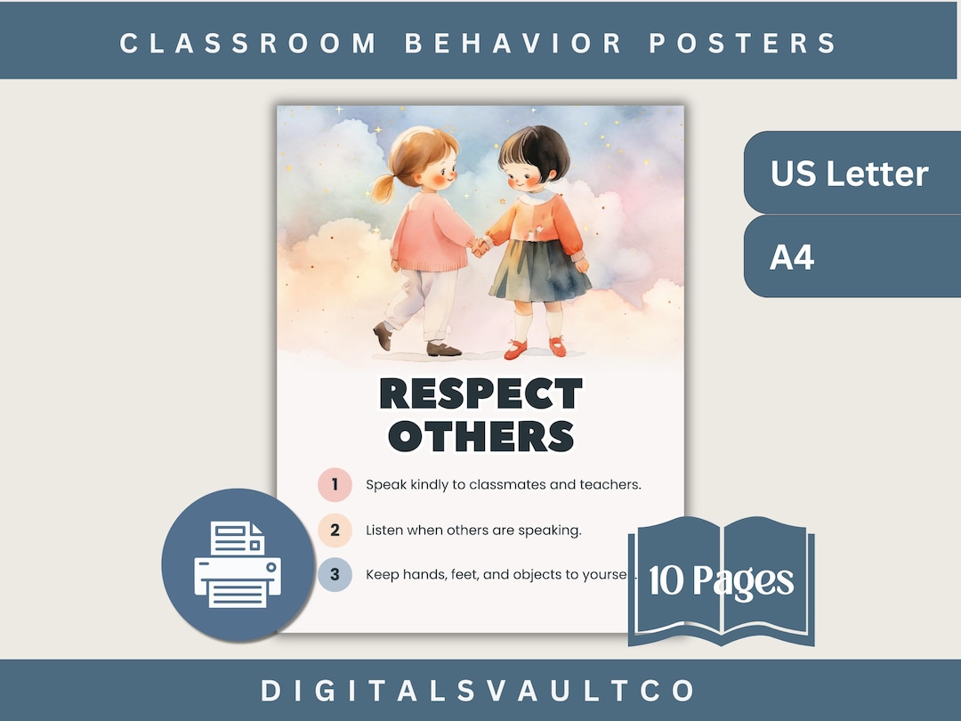Classroom Behavior Posters for Kids Printable | Fun & Positive Behavior ...