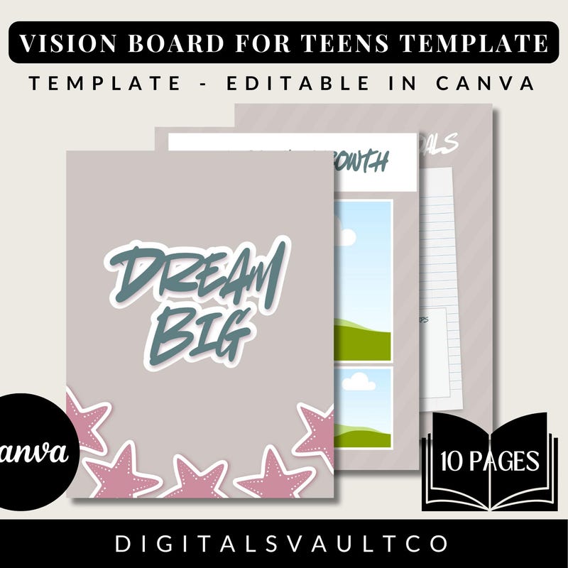 Teen Vision Board Template - Etsy