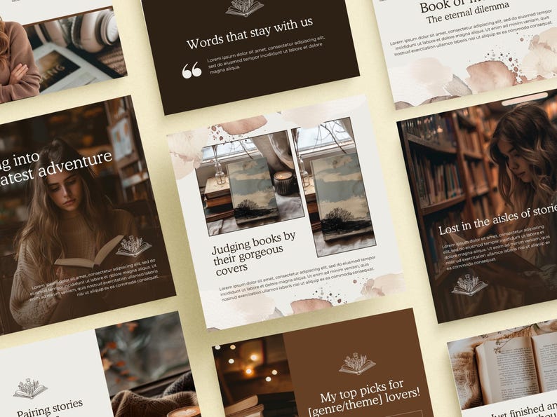 Bookstagram Posts Template | Customizable Instagram Designs for Book ...