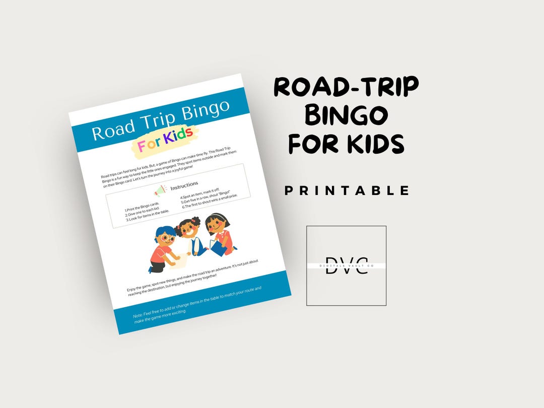 Road Trip Bingo for Kids: Travel Activity Game (printable PDF) - Etsy