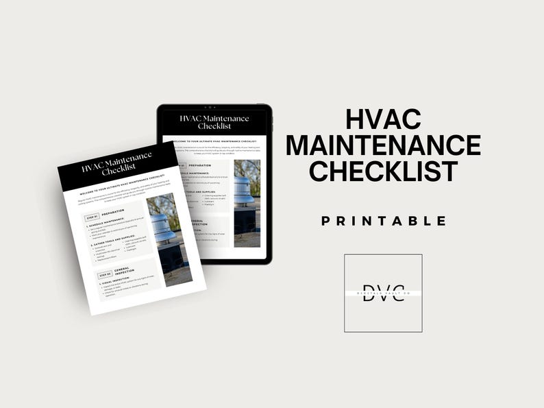 HVAC Maintenance Checklist Printable PDF | Seasonal Tune-up Guide | Air ...