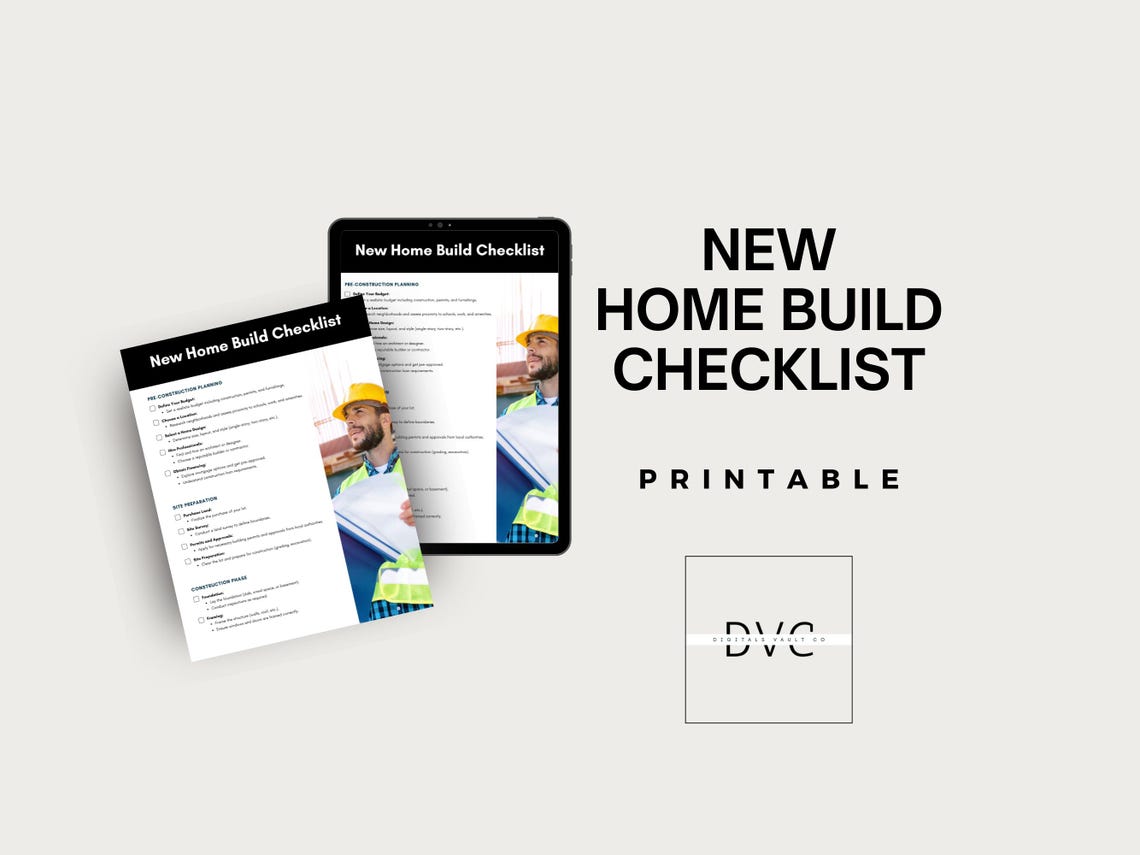 Home Build Checklist: New Construction Planner (PDF) - Etsy
