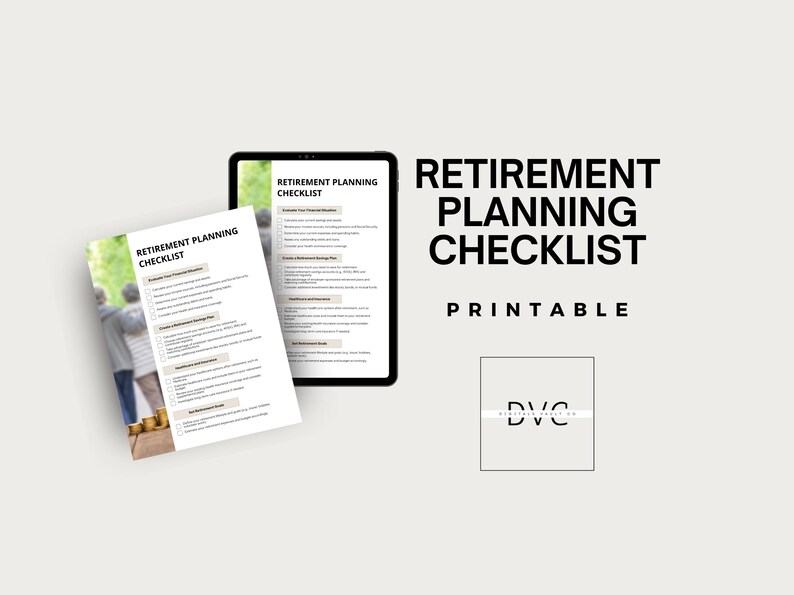 Retirement Planning Checklist Printable PDF | Retirement Goals ...