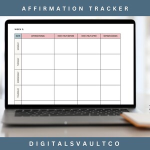 Affirmation Tracker Printable | Boost Positivity, Build Confidence ...