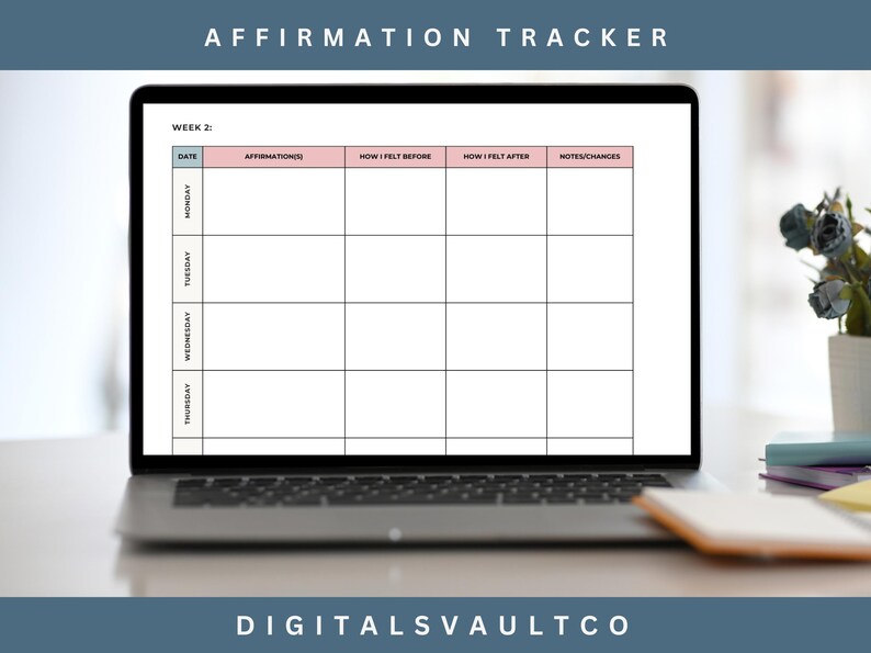 Affirmation Tracker Printable | Boost Positivity, Build Confidence ...