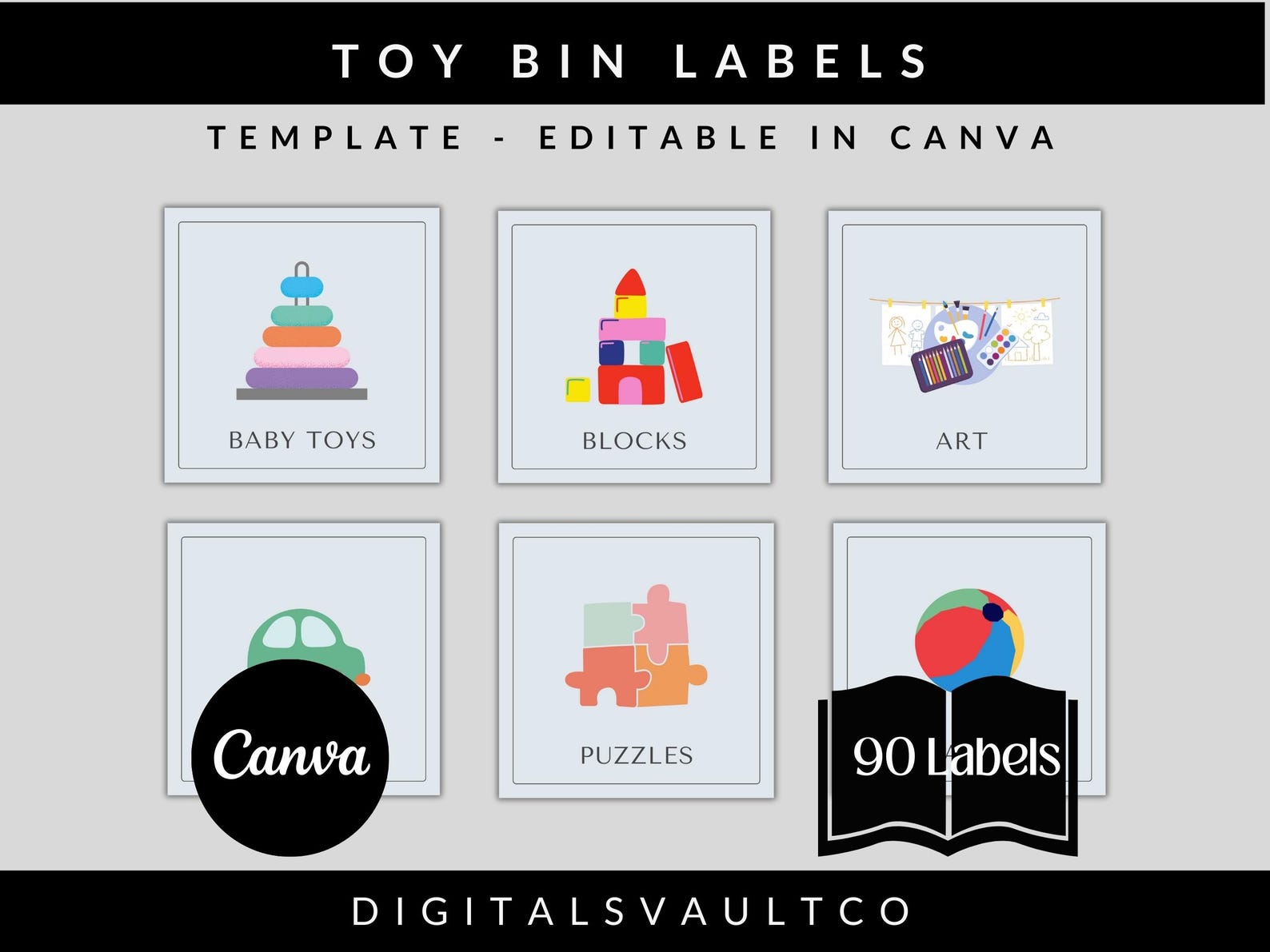 Toy Bin Labels Template | Organize the Playroom With Custom Labels ...