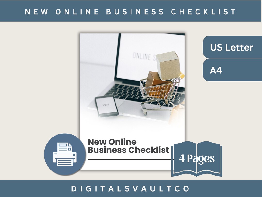 New Online Business Checklist Printable | Digital Startup Guide | E ...