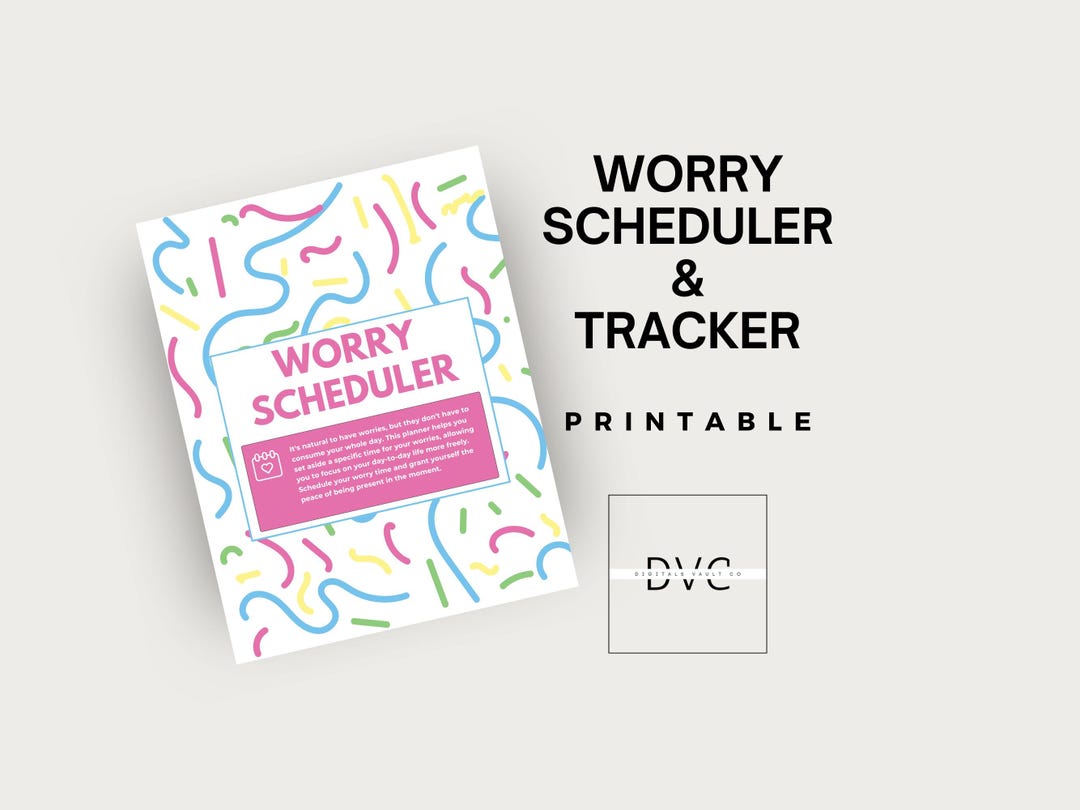Worry Scheduler Printable | Mental Health Planner for Daily Worry ...