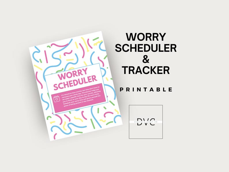 Worry Scheduler Printable | Mental Health Planner for Daily Worry ...