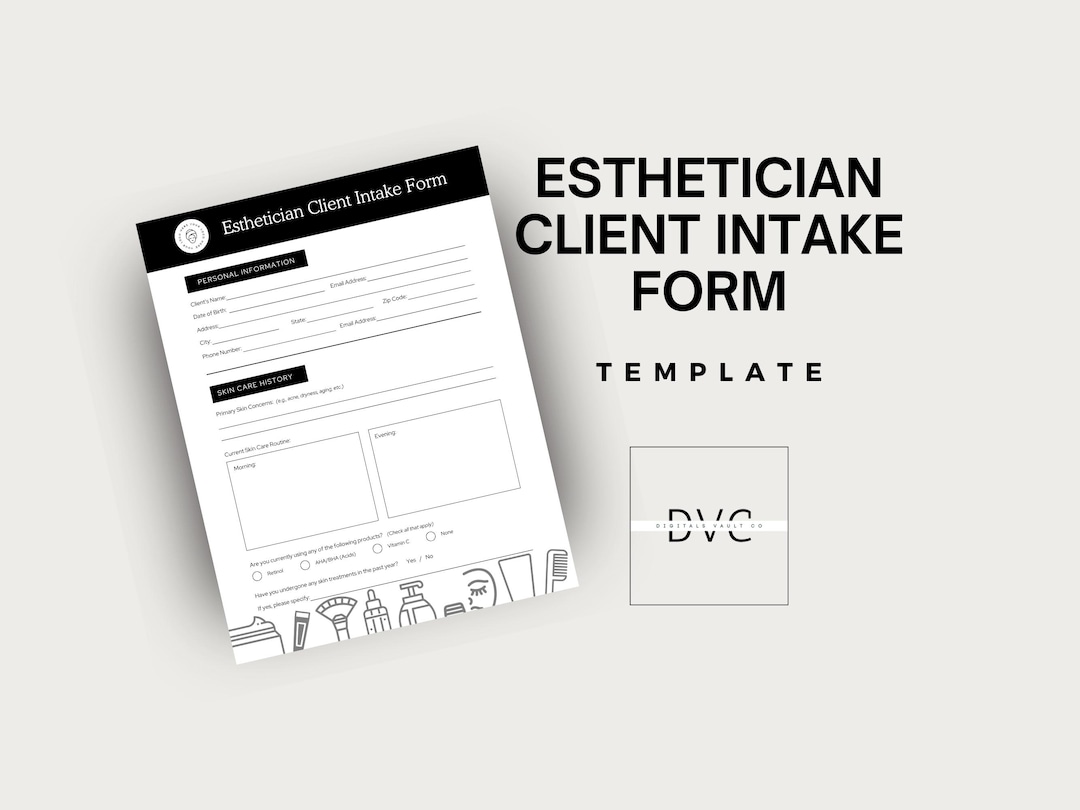 Estheticians Client Intake Form Template | Customizable Beauty Salon ...